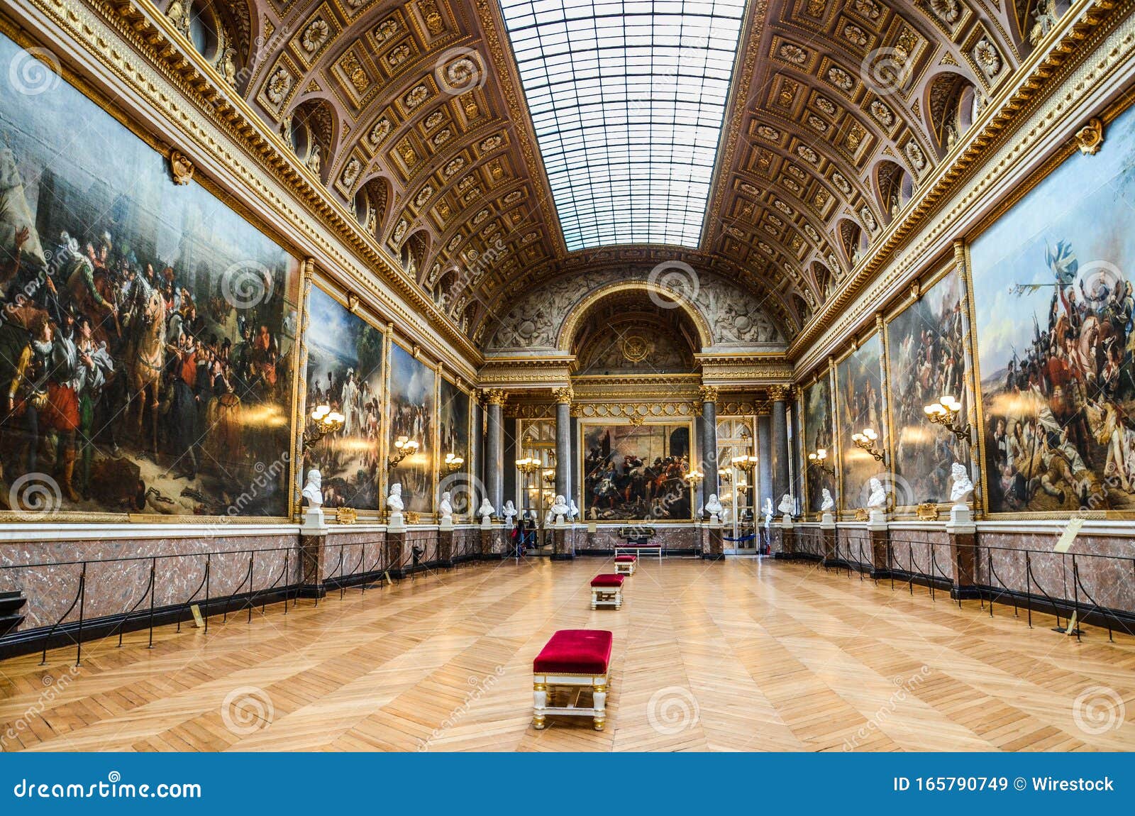Ceiling and Wall Paintings Inside the Palace of Versailles in France ...