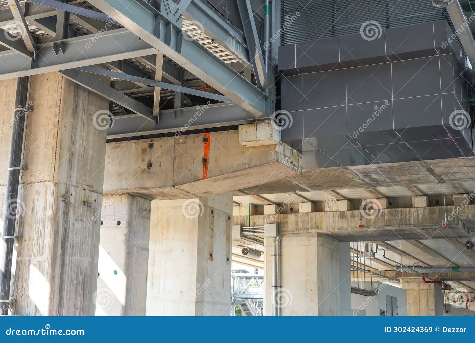 Ceiling with Water Supply and Drainage Communication Pipes Under the ...