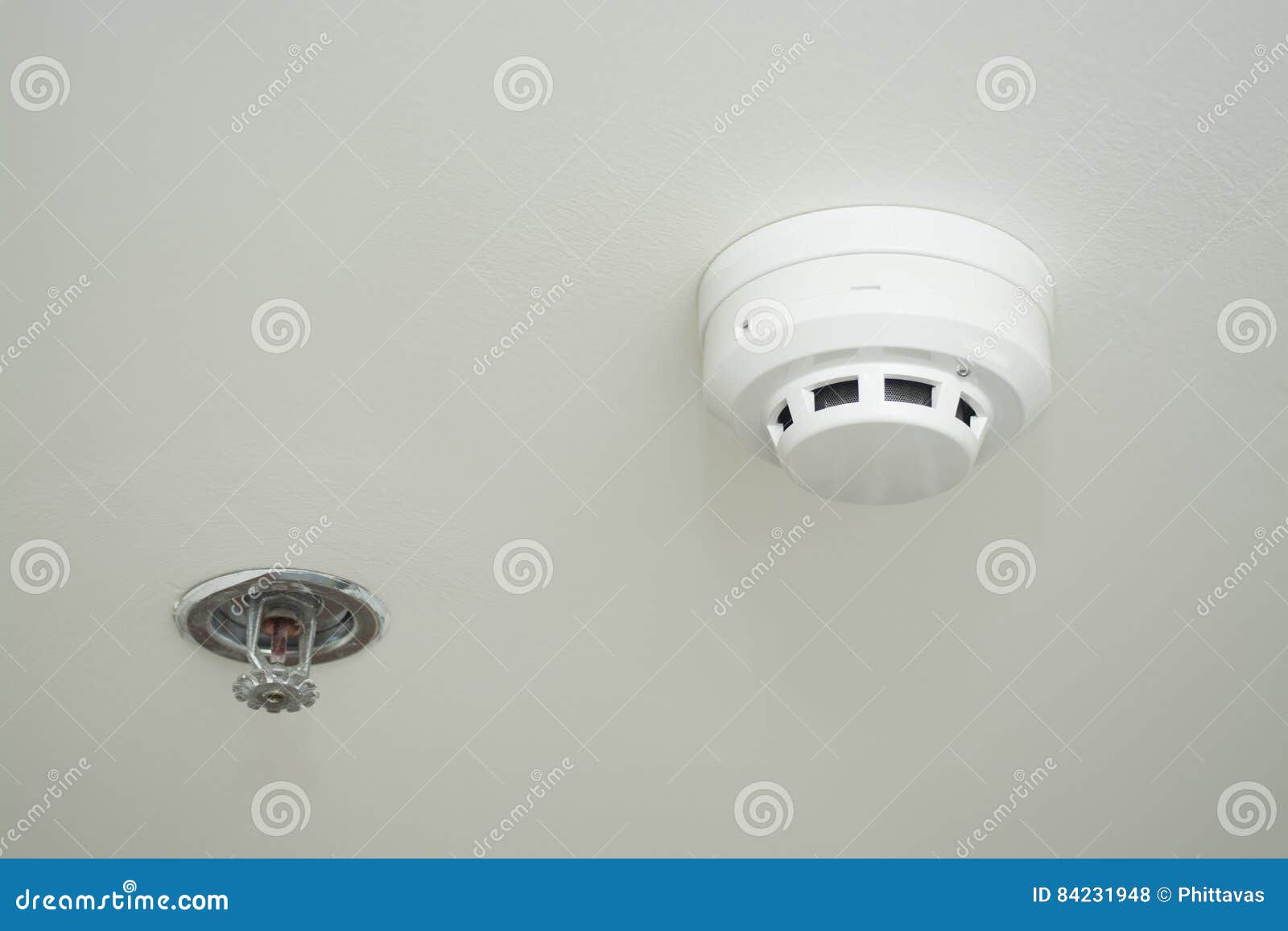 Ceiling White Fire Detector Used To Activate Warning Systems in Stock ...