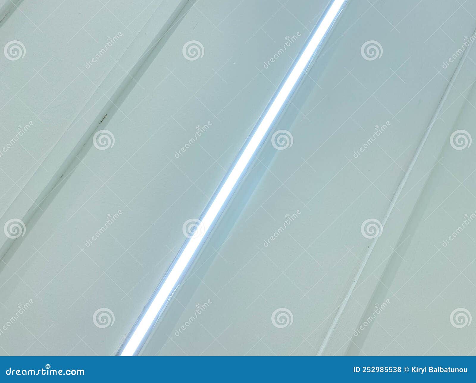 In the Ceiling, a White Lamp Creates a Pleasant Soft Light. Plastic ...