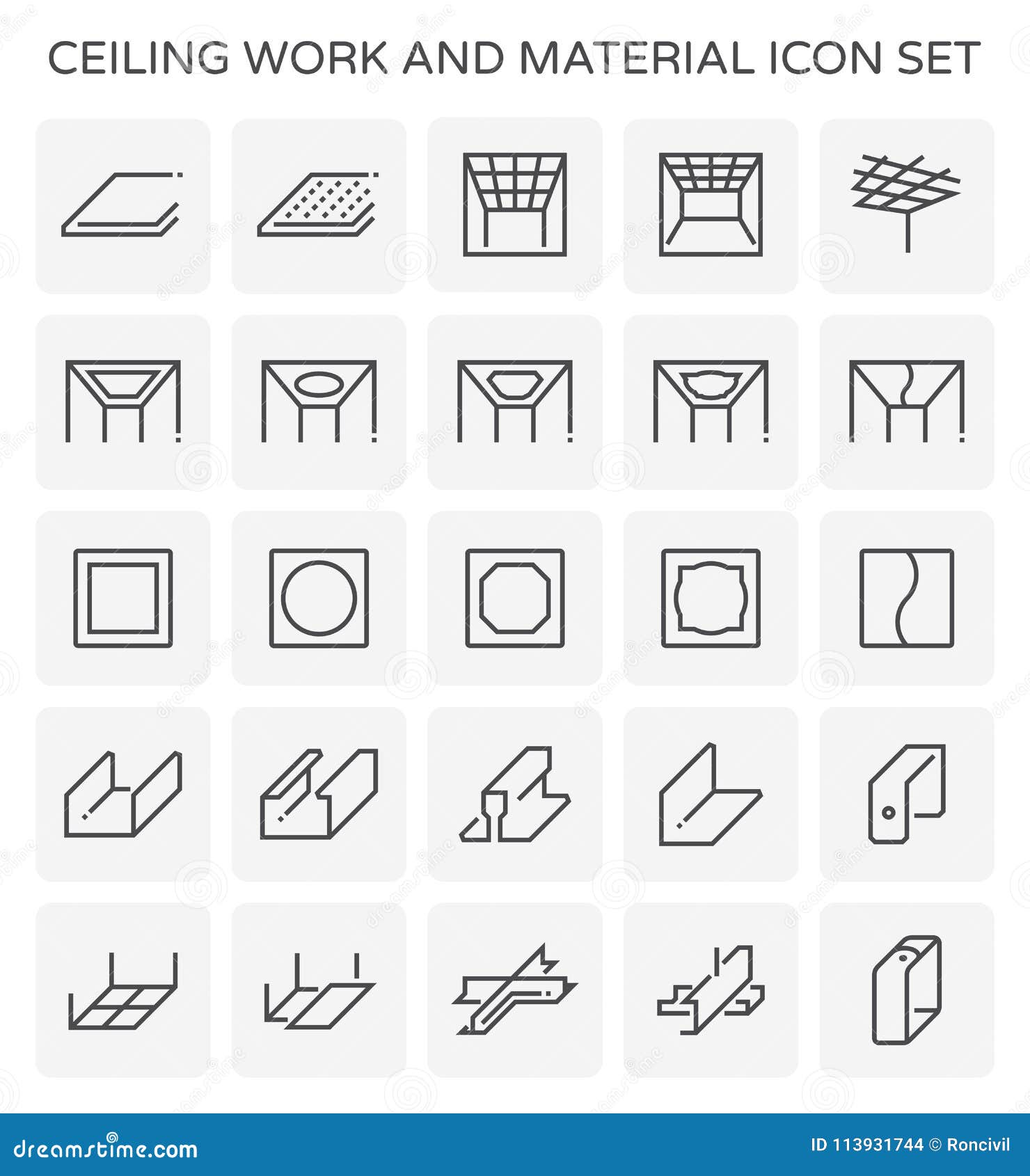 Ceiling work icon stock vector. Illustration of gypsum - 113931744