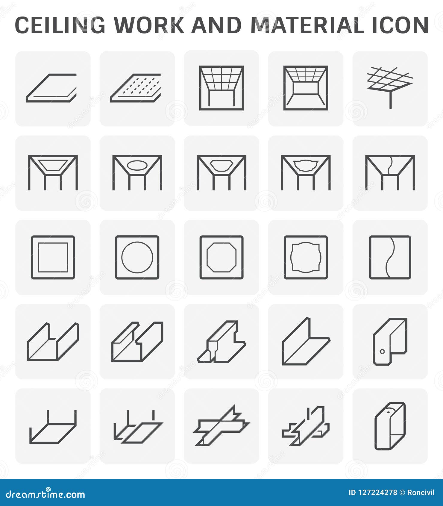 Ceiling work icon stock vector. Illustration of interior - 127224278