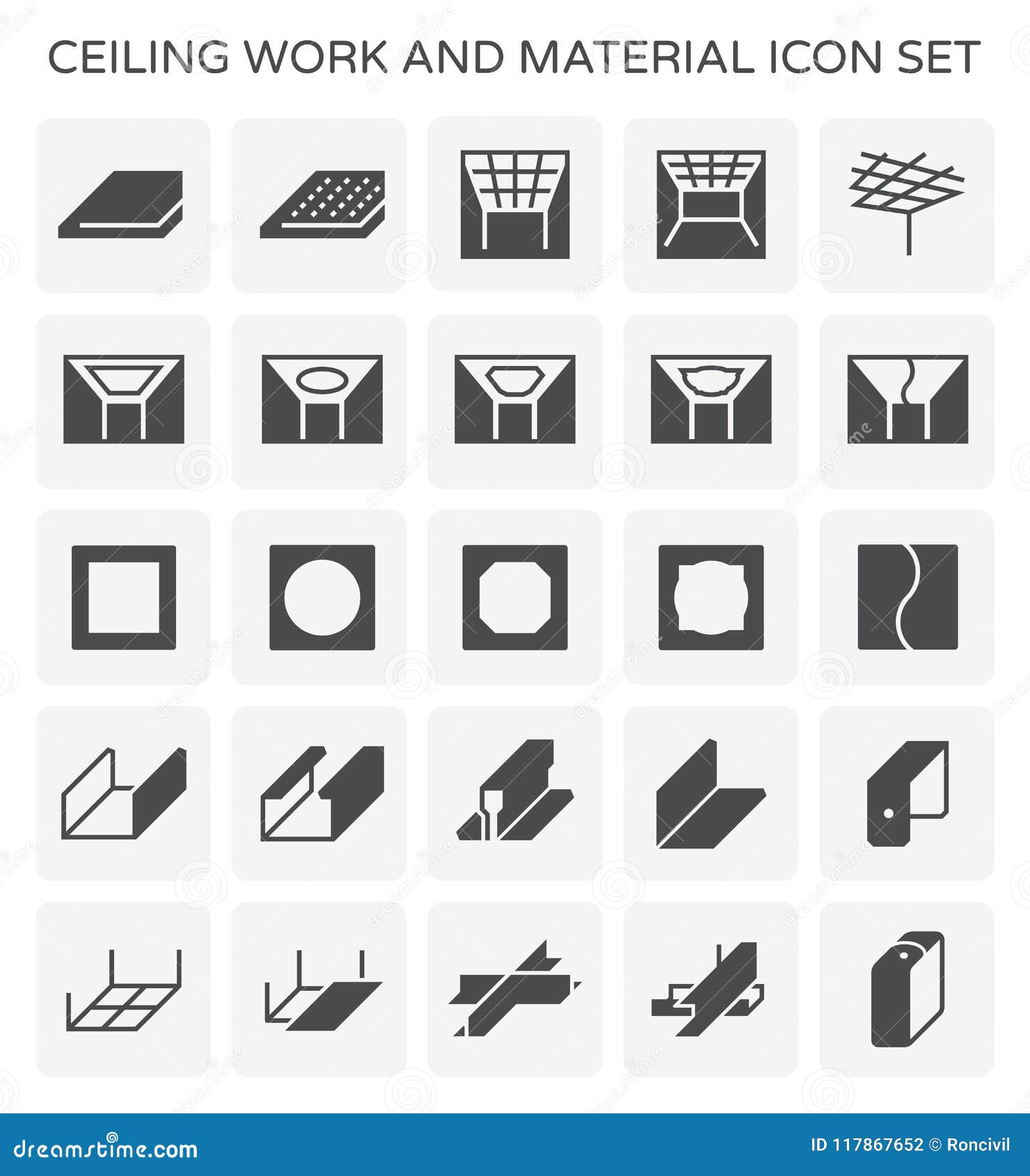 Ceiling work icon stock vector. Illustration of board - 117867652