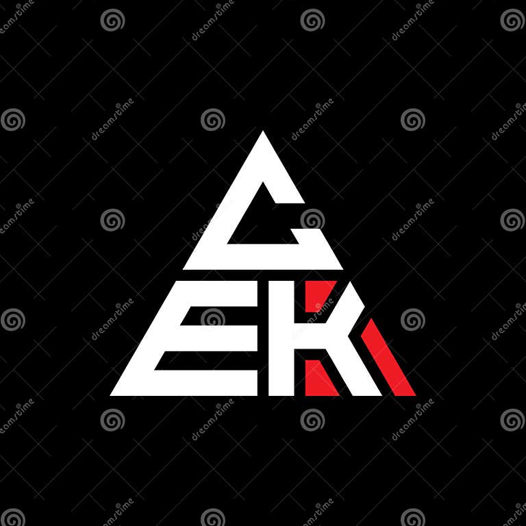 CEK Triangle Letter Logo Design with Triangle Shape. CEK Triangle Logo ...