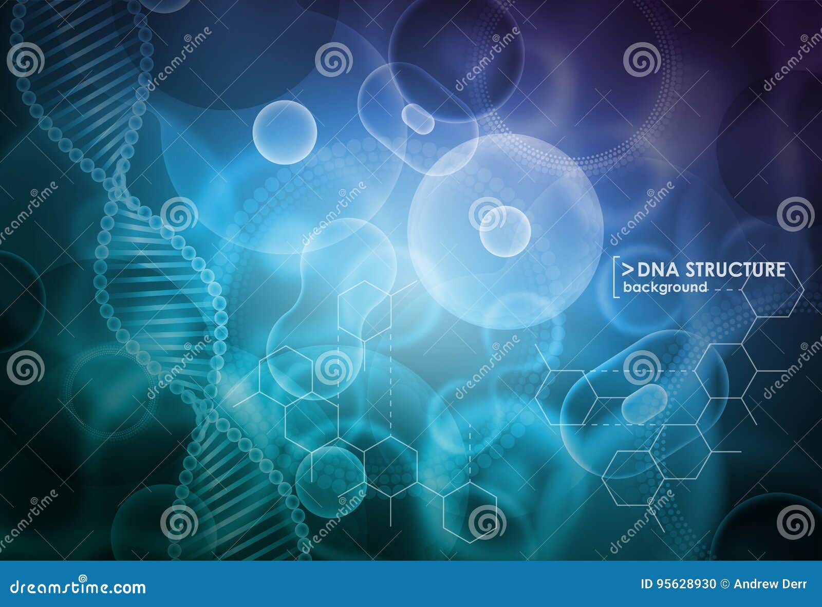 Cel En DNA-achtergrond Moleculair Onderzoek Vector Illustratie ...