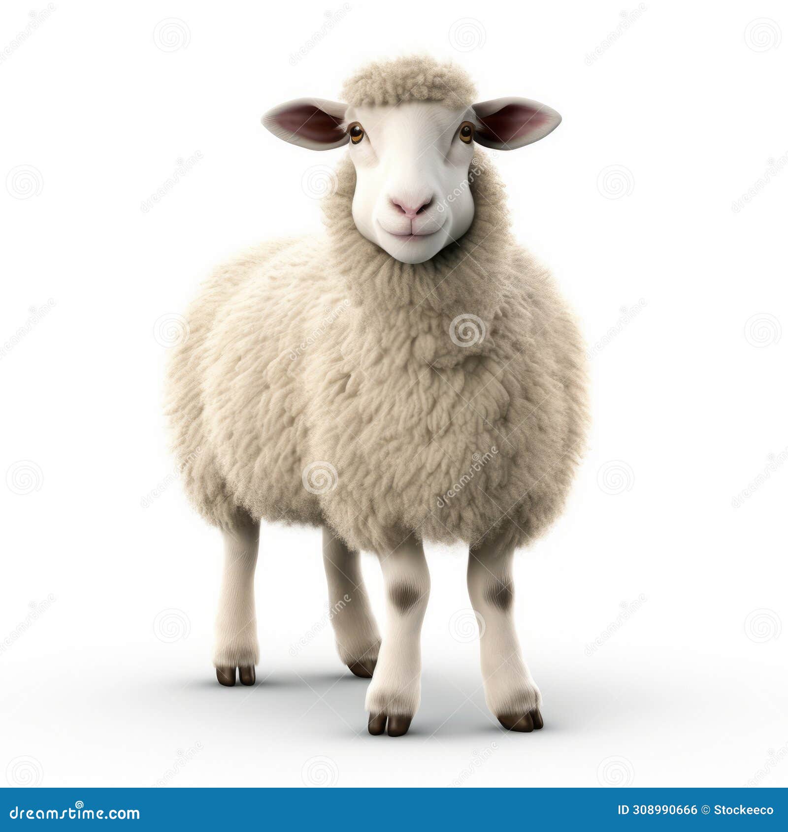 Cel Shaded 3d Sheep On White Background - Creative Commons Attribution ...