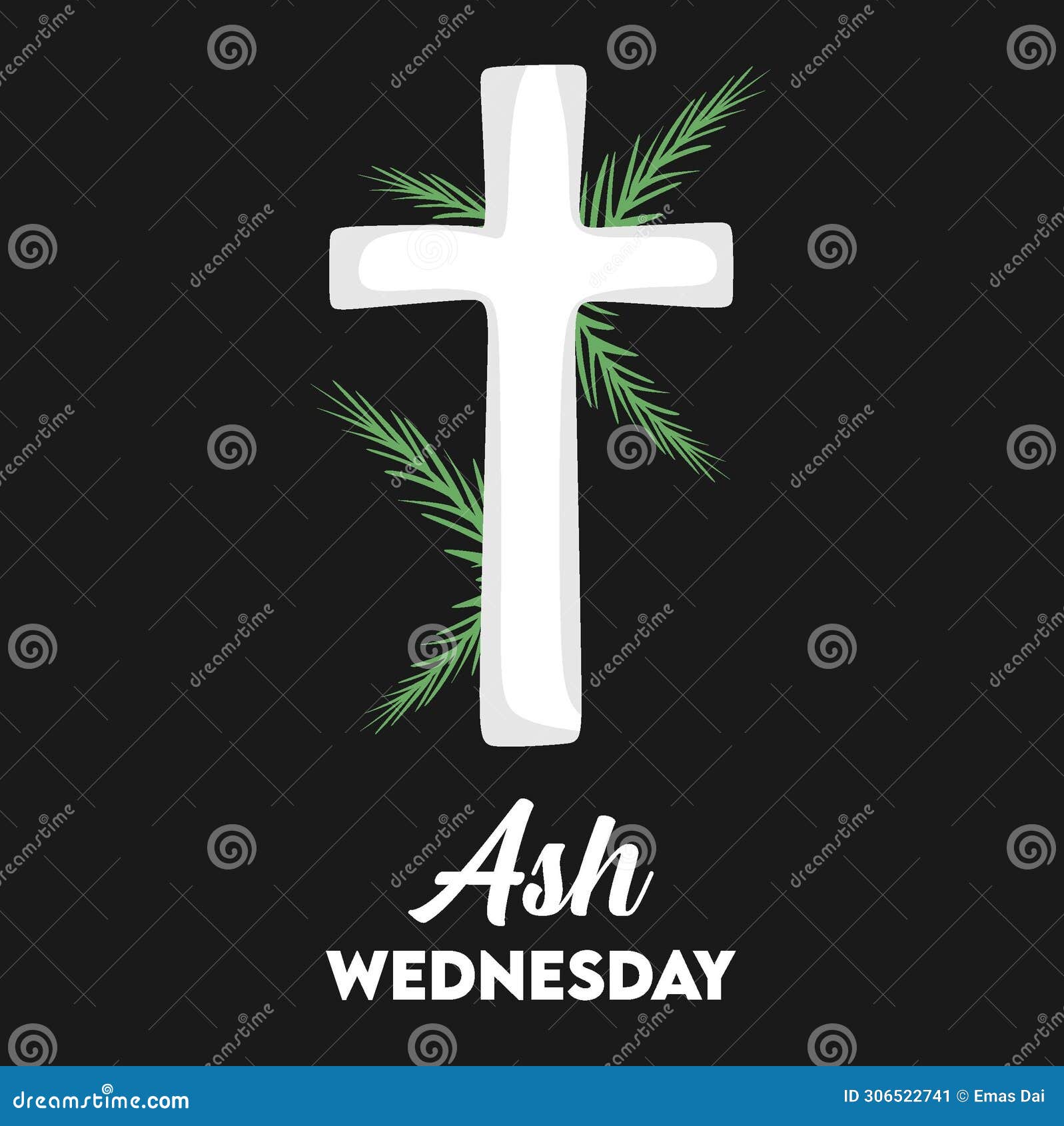 Celebrate Ash Wednesday with Cross Stock Illustration - Illustration of holy, easter: 306522741