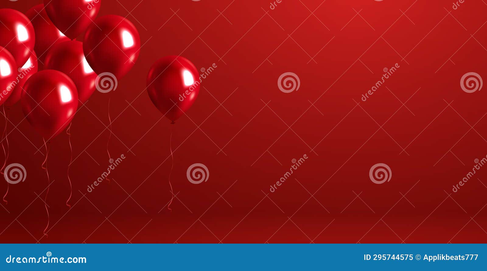 Celebrate Background with Beautiful Red Balloons Vector Illustration ...