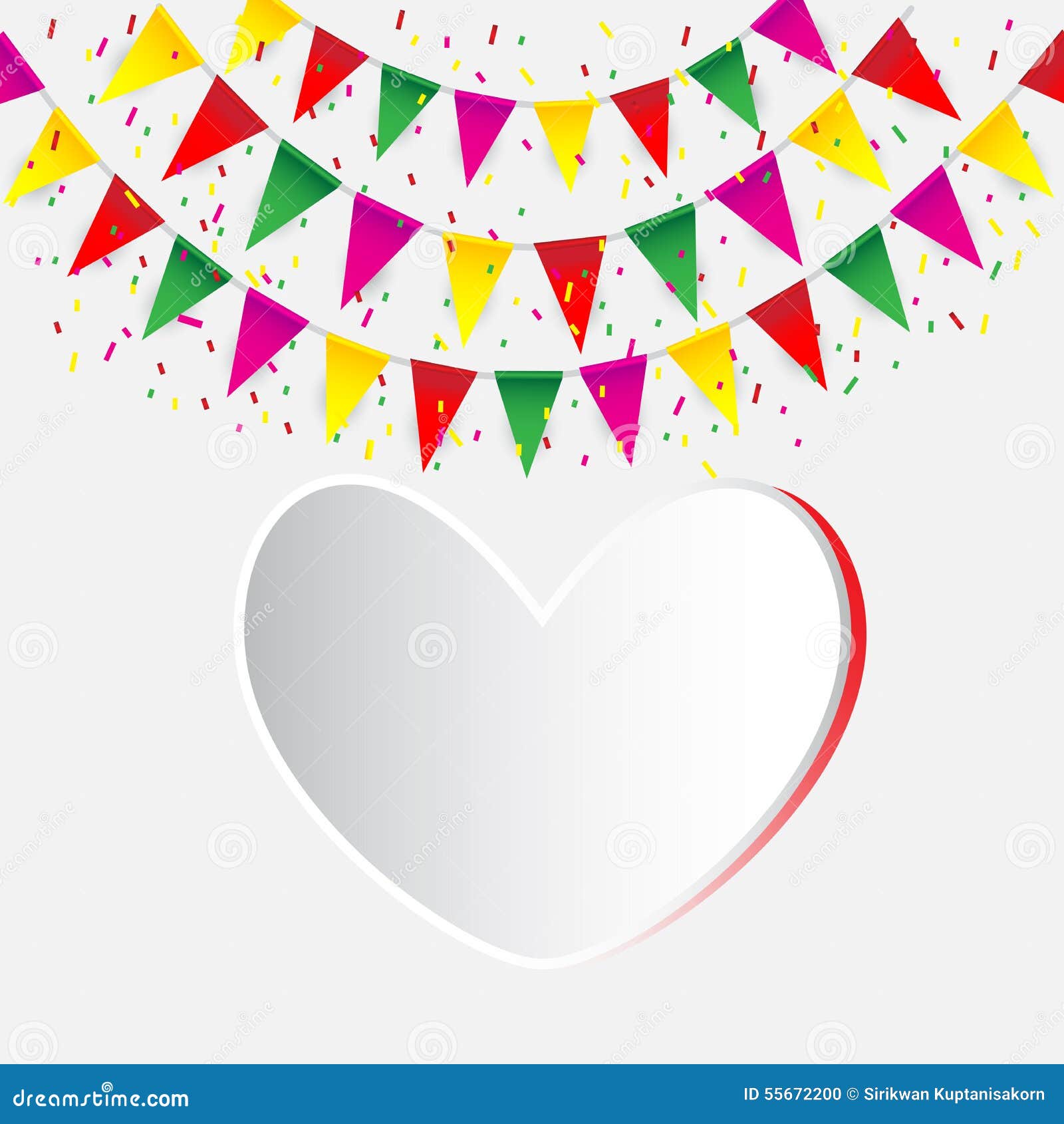 Celebrate Banner. Party Flags With Confetti Stock Vector - Illustration ...