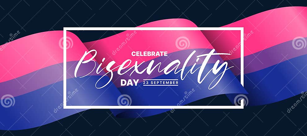 Celebrate Bisexuality Day White Text In White Frame With Pink Purple