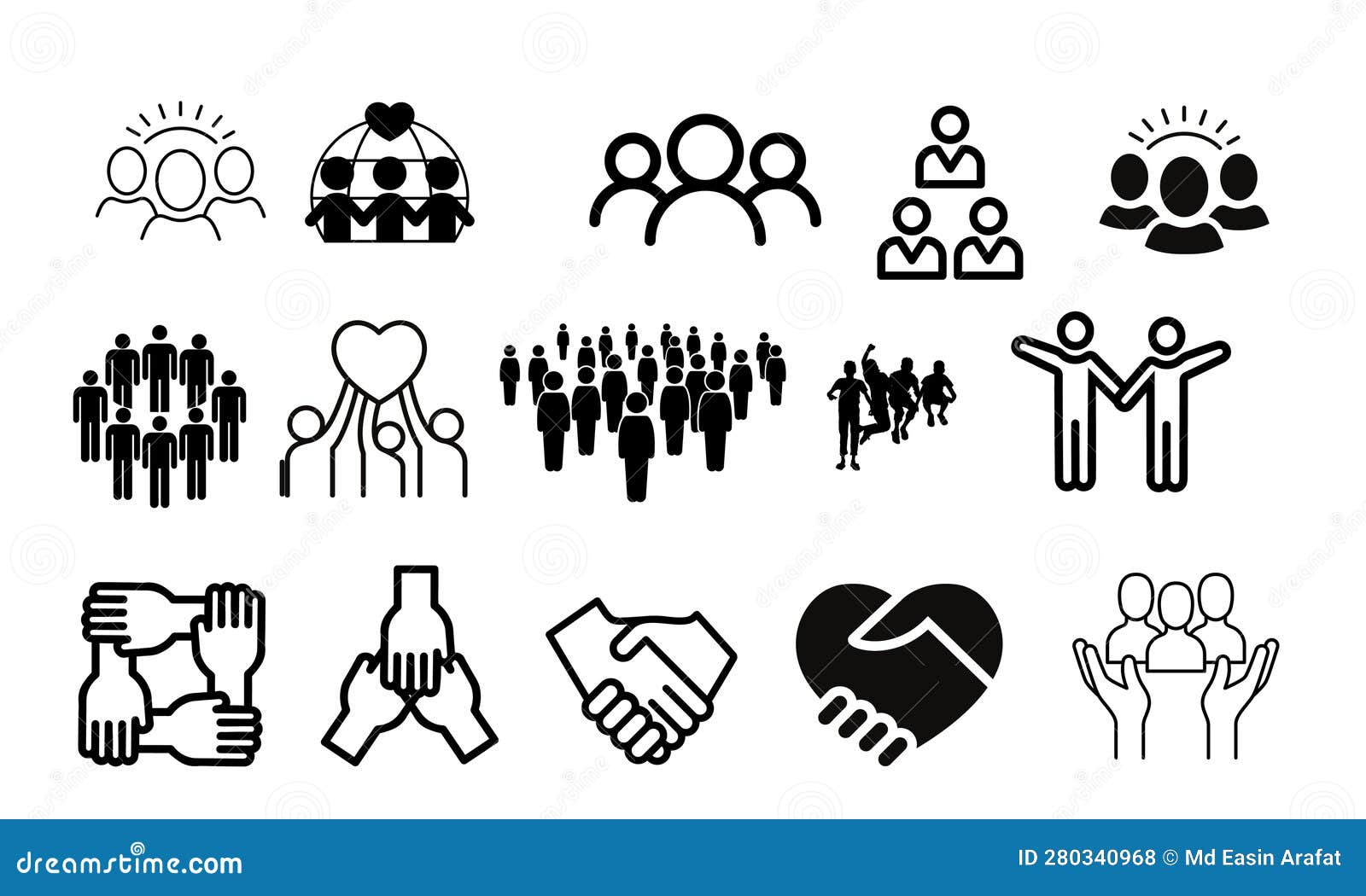Community and People Vector Illustrations Celebrating Diversity. a Set ...