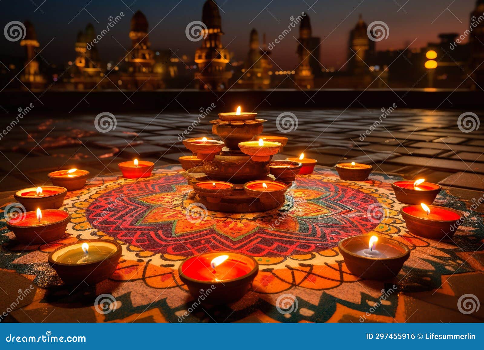 Celebrate Diwali with Vibrant Lights and Joy. Stock Illustration ...