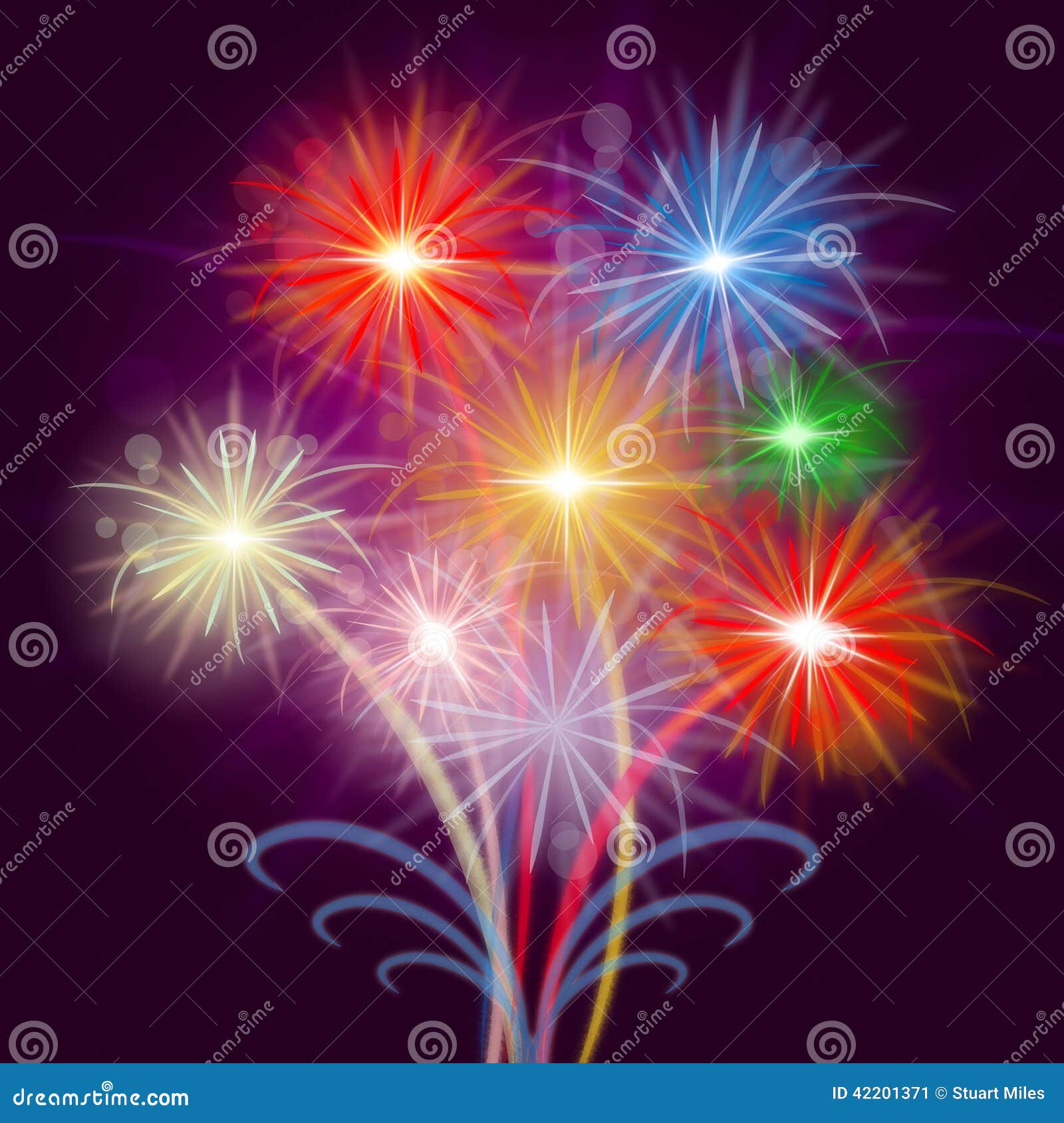 Celebrate Fireworks Shows Explosion Background and Celebrating Stock ...