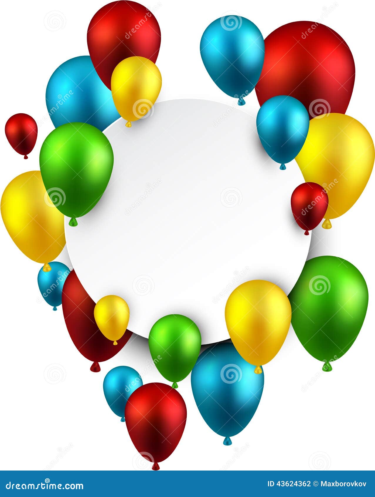 Celebrate Frame Background With Balloons. Vector Illustration ...
