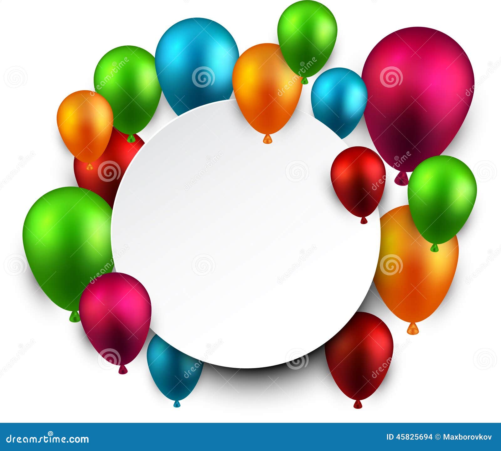 Celebrate Frame Background With Balloons. Cartoon Vector ...