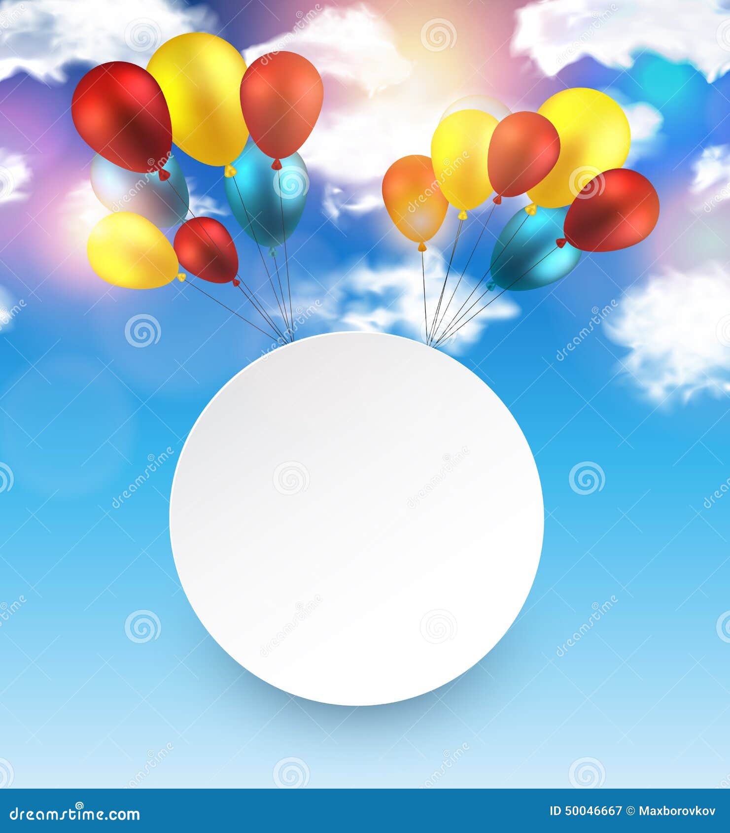 Celebrate Frame Background with Balloons. Stock Vector - Illustration ...