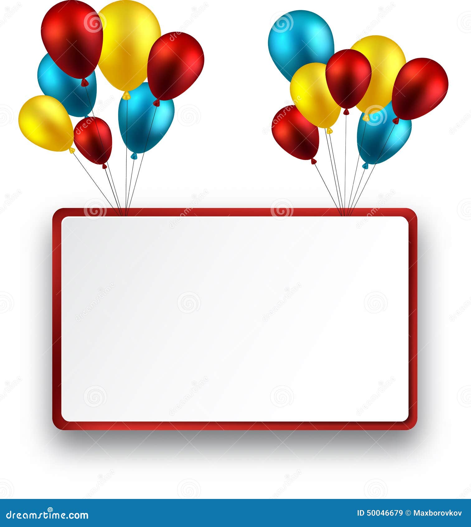 Celebrate Frame Background With Balloons. Stock Vector - Illustration ...