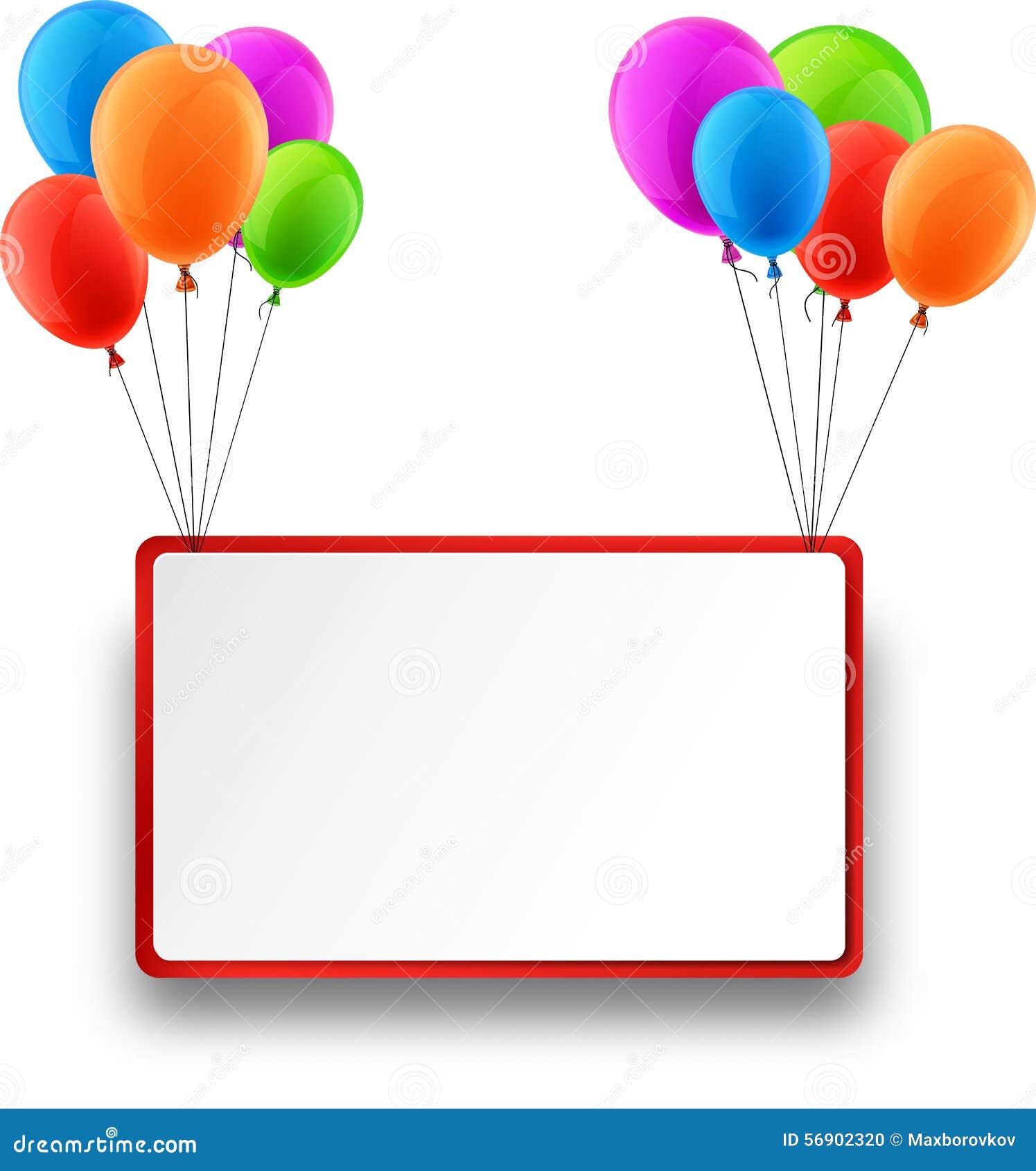 Celebrate Frame Background With Balloons. Vector Illustration ...