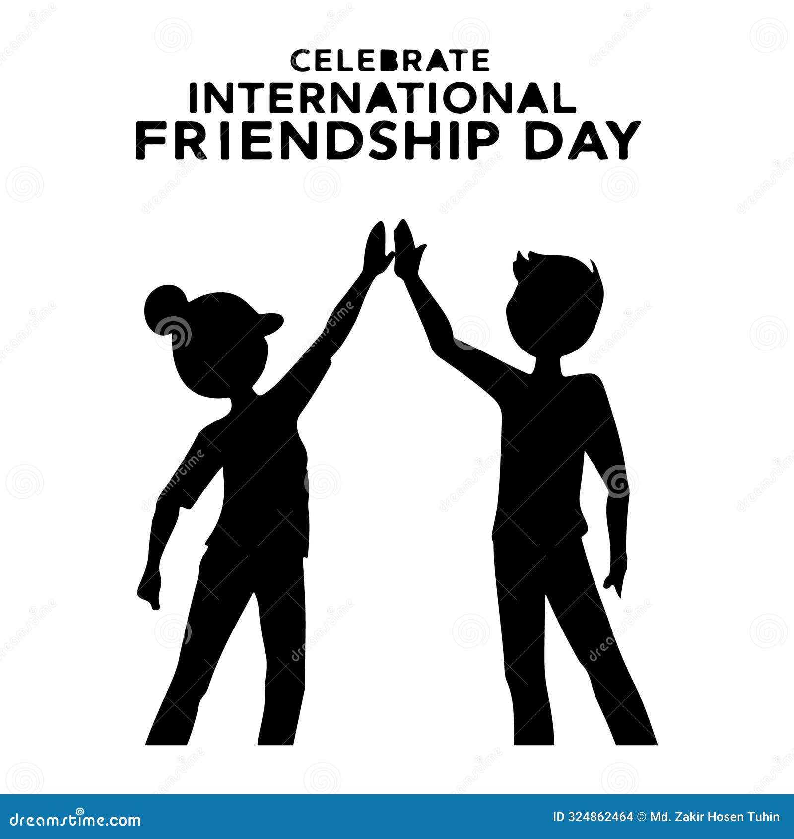 Celebrate International Friendship Day With A Silhouette Vector Image ...