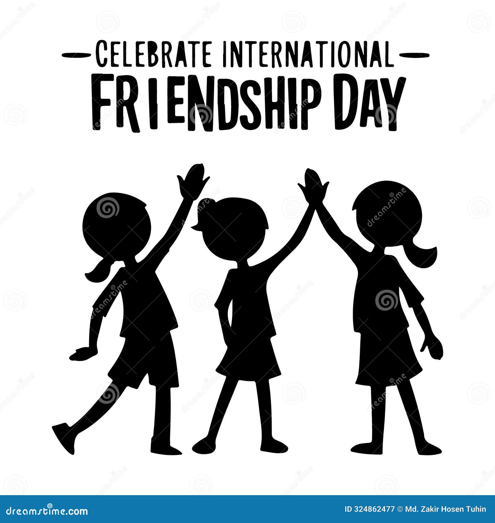 Celebrate International Friendship Day With This Silhouette Vector ...