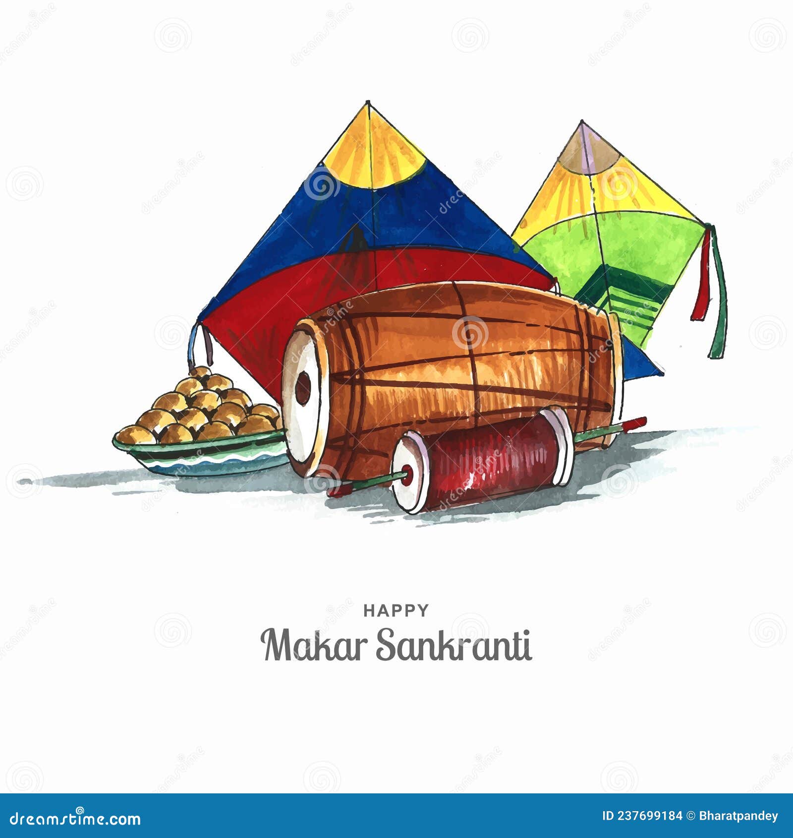 Colorful Kites Vector On The Sky - Traditional Greek Clean Monday Kites ...