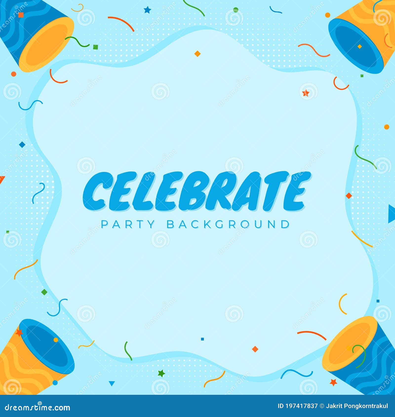 Celebrate Party Background Blue Geometric Shape Fall Design Stock ...