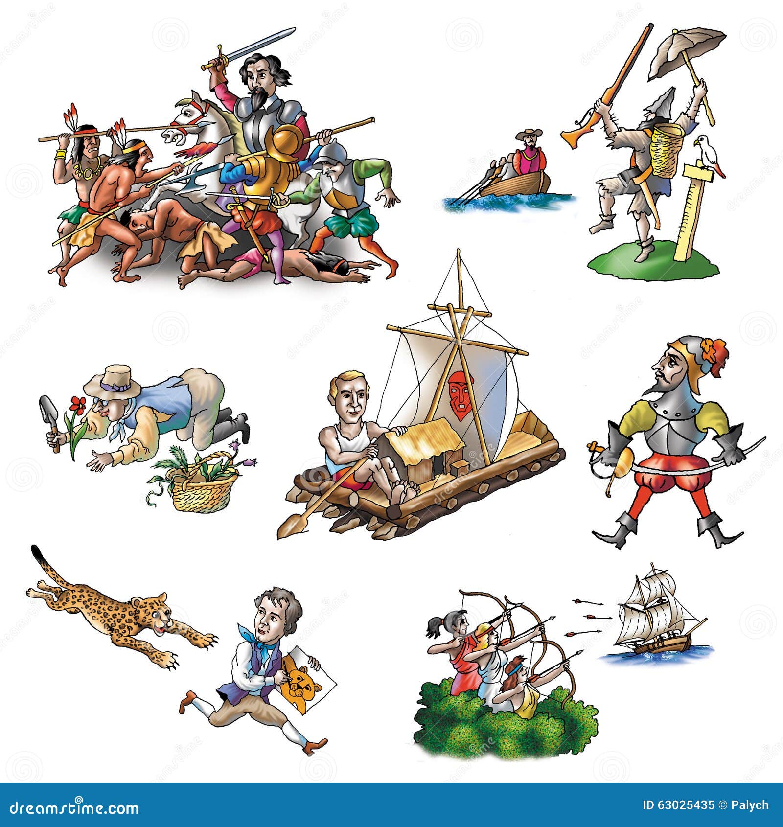 The Celebrated Explorer in America_5 Stock Illustration - Illustration ...