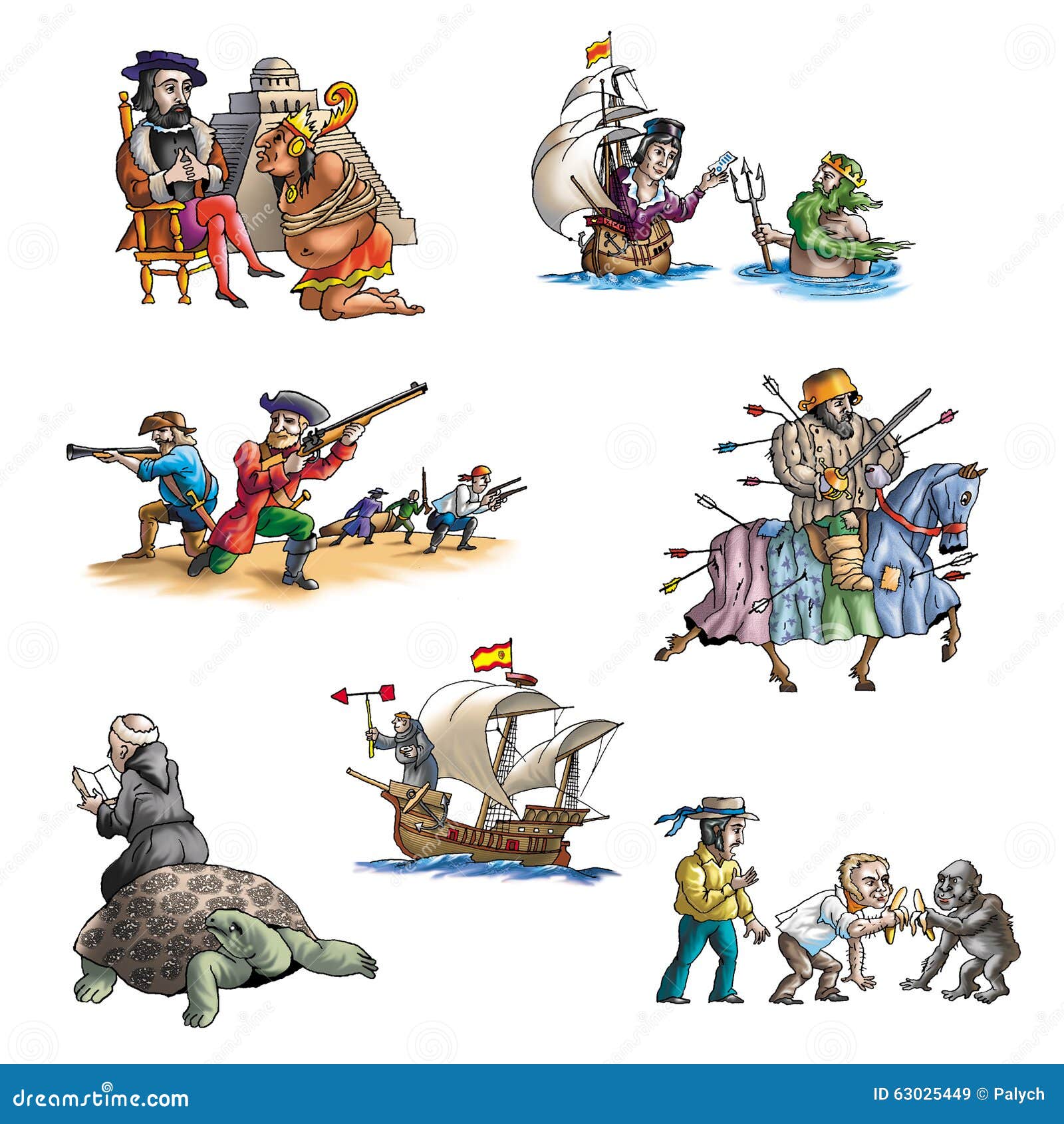 The Celebrated Explorer in America_4 Stock Illustration - Illustration ...