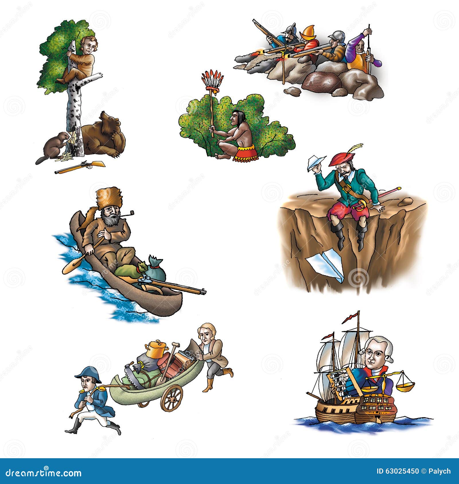 The Celebrated Explorer in America_2 Stock Illustration - Illustration ...