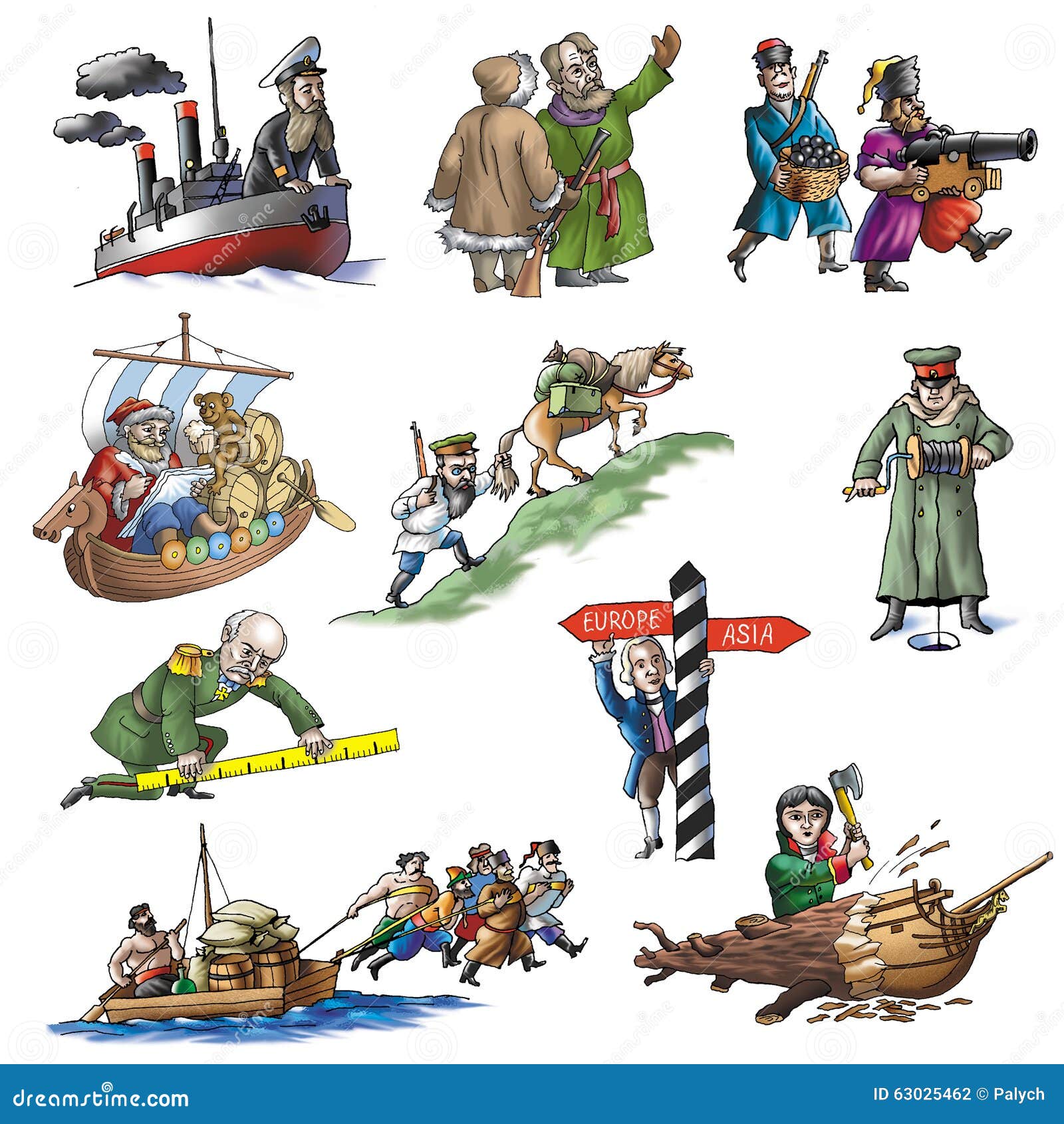 The Celebrated Russian Explorer Stock Illustration - Illustration of ...