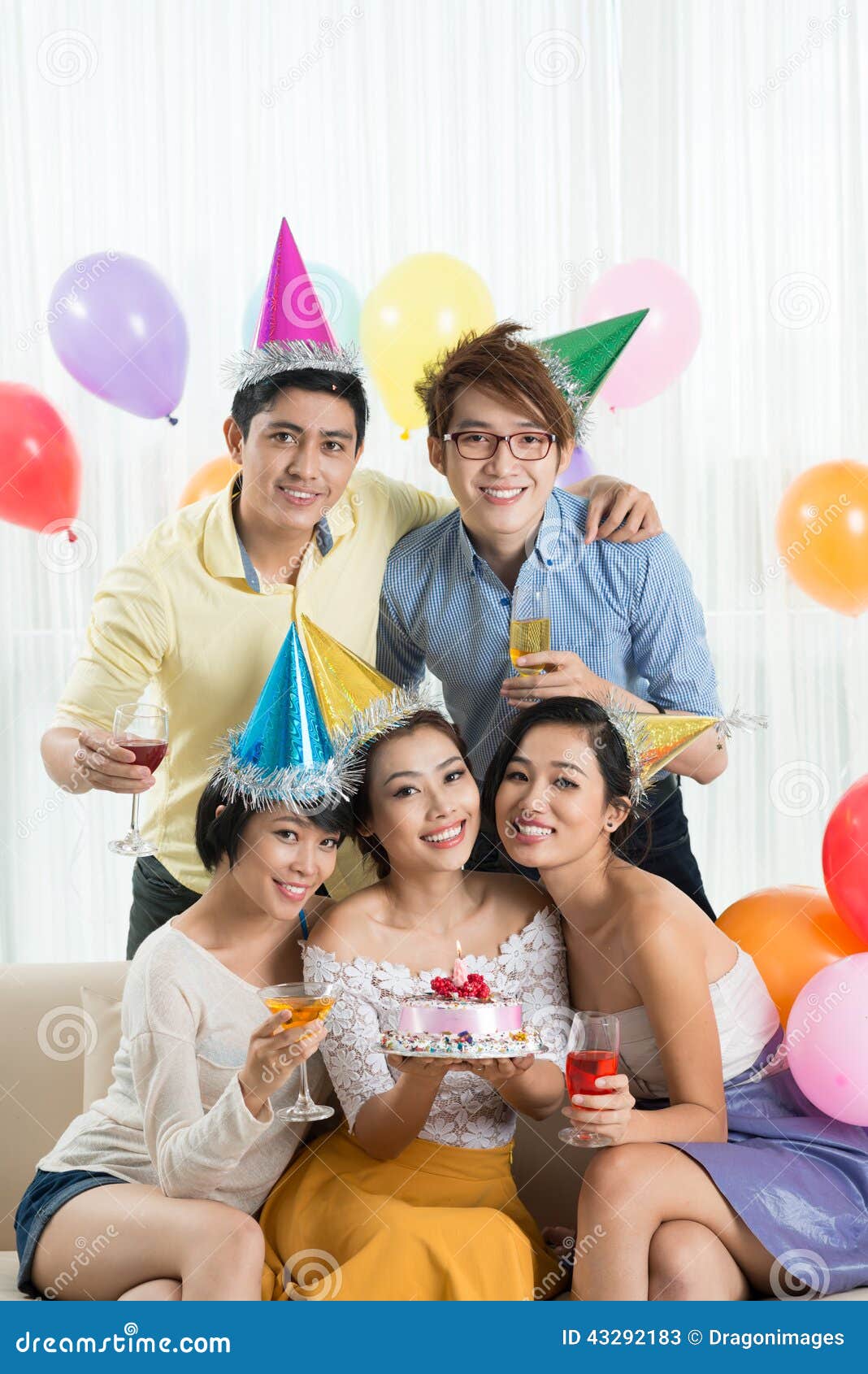 Celebrating birthday stock image. Image of balloon, cocktail - 43292183