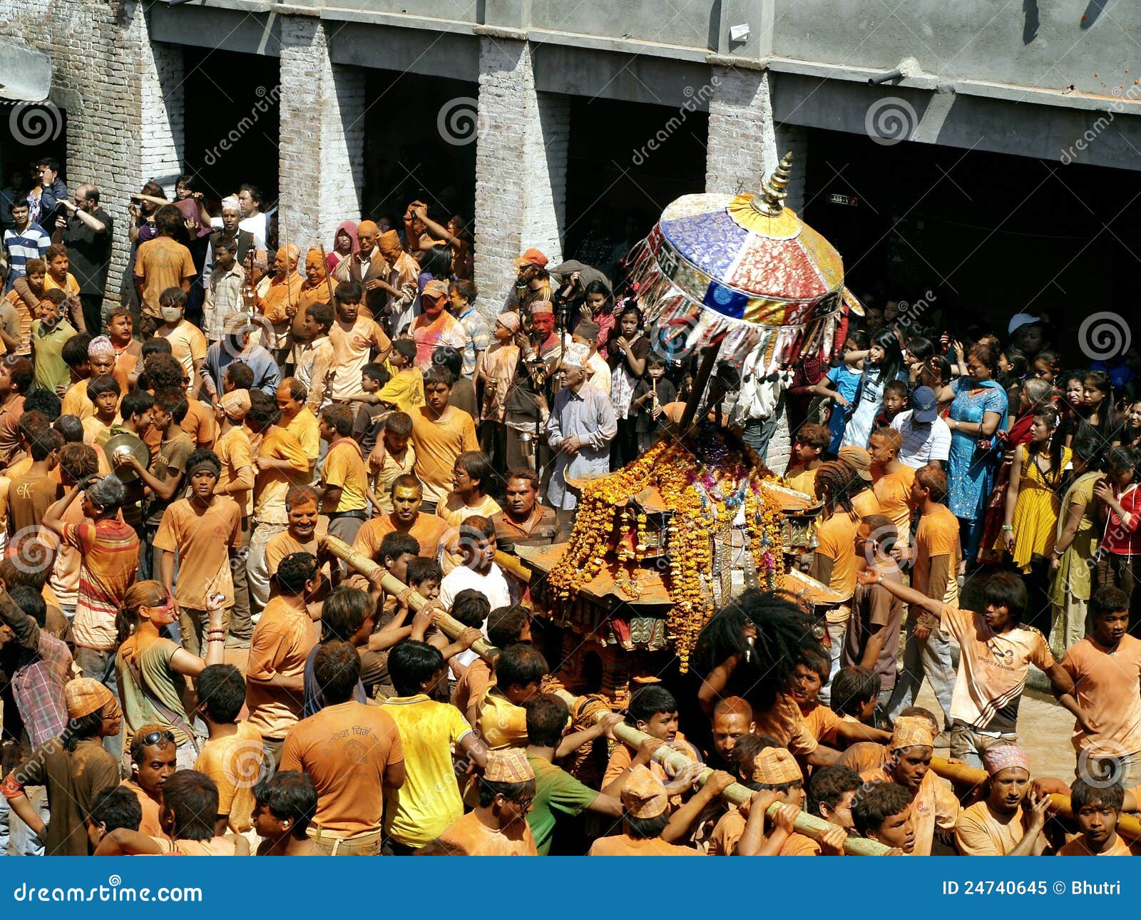 Celebrating Bisket Jatra editorial image. Image of holiday - 24740645