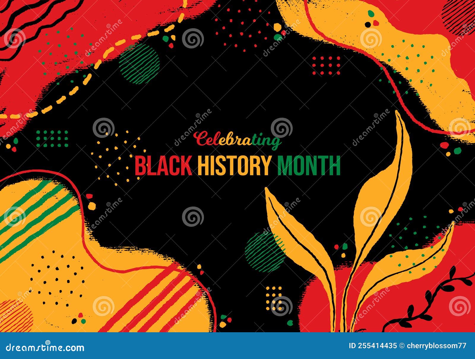 Celebrating Black History Month Memphis Concept Background. African ... Celebrating Black History Month Memphis Concept Background. African ...