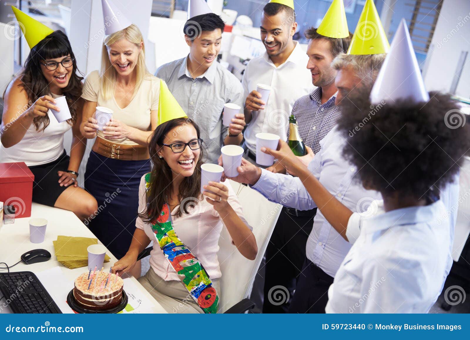 Celebrating a Colleague S Birthday in the Office Stock Photo - Image of ...
