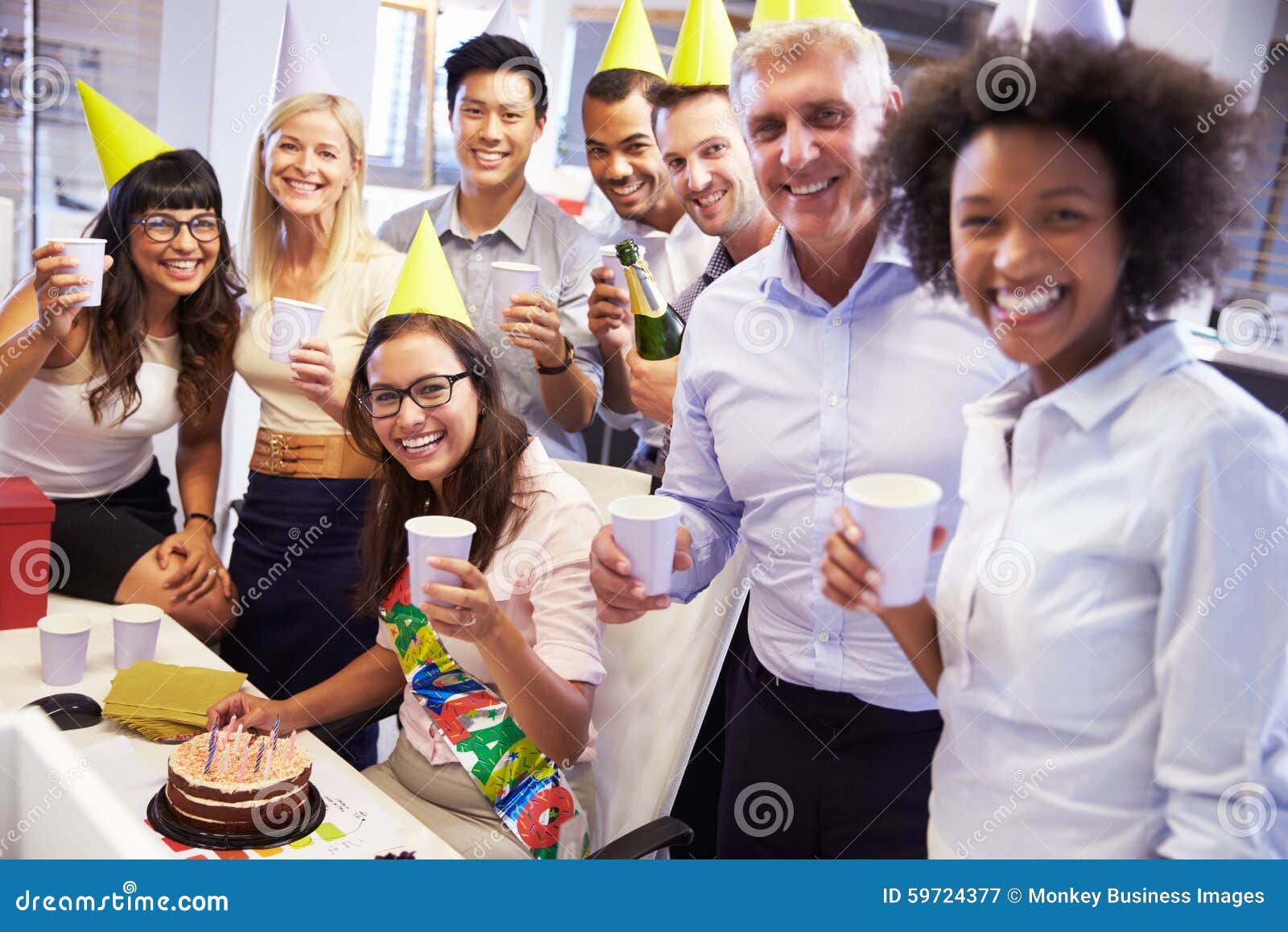 Celebrating a Colleague S Birthday in the Office Stock Image - Image of ...