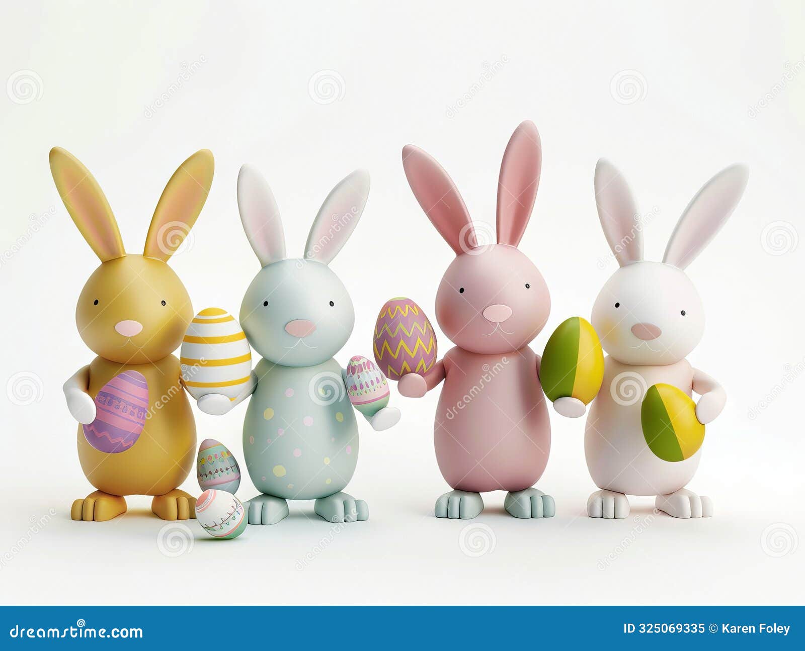 Celebrating Easter with 3D Cartoon Figure Graphic Stock Illustration ...