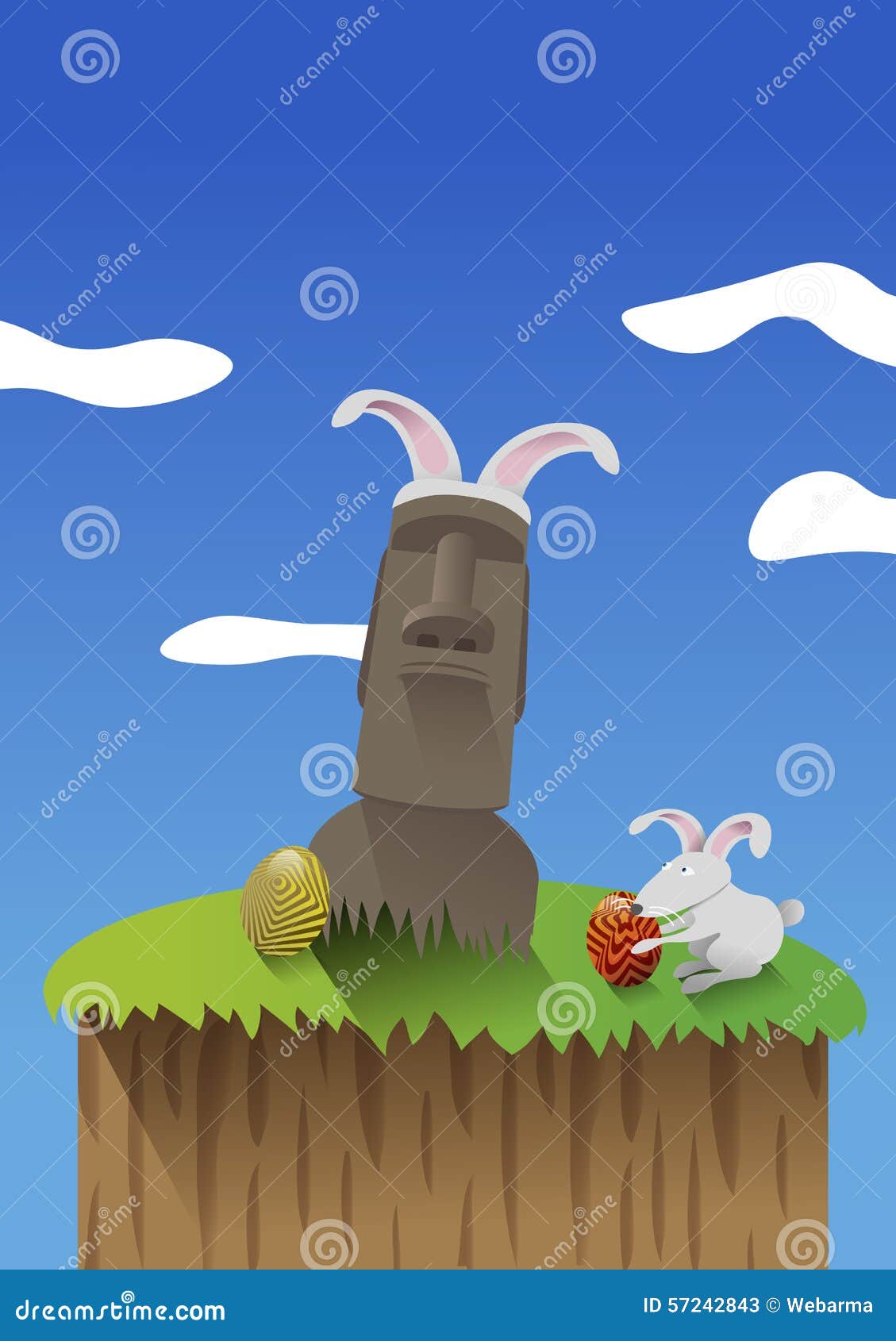 Celebrating Easter in Easter Island Stock Vector - Illustration of ...