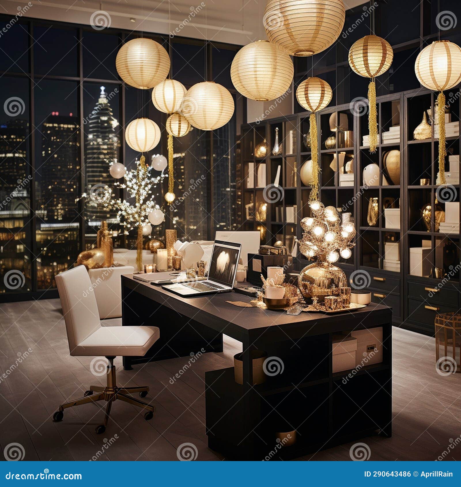 Celebrating the New Year in the Office Stock Photo - Image of party ...