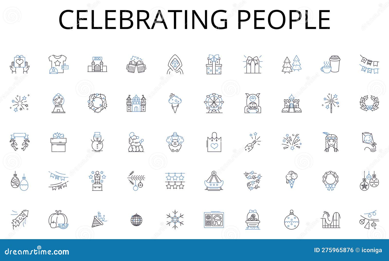 Celebrating People Line Icons Collection. Interlocking, Precision ... Celebrating People Line Icons Collection. Interlocking, Precision ...