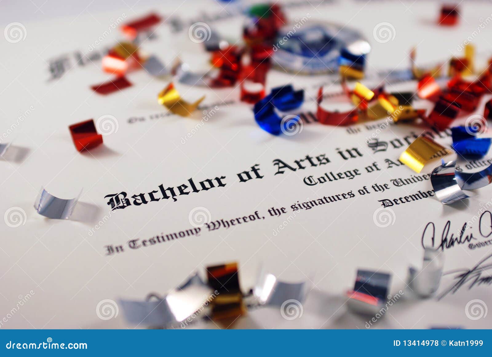 Celebrating Receiving a Degree Stock Photo - Image of confetti ...