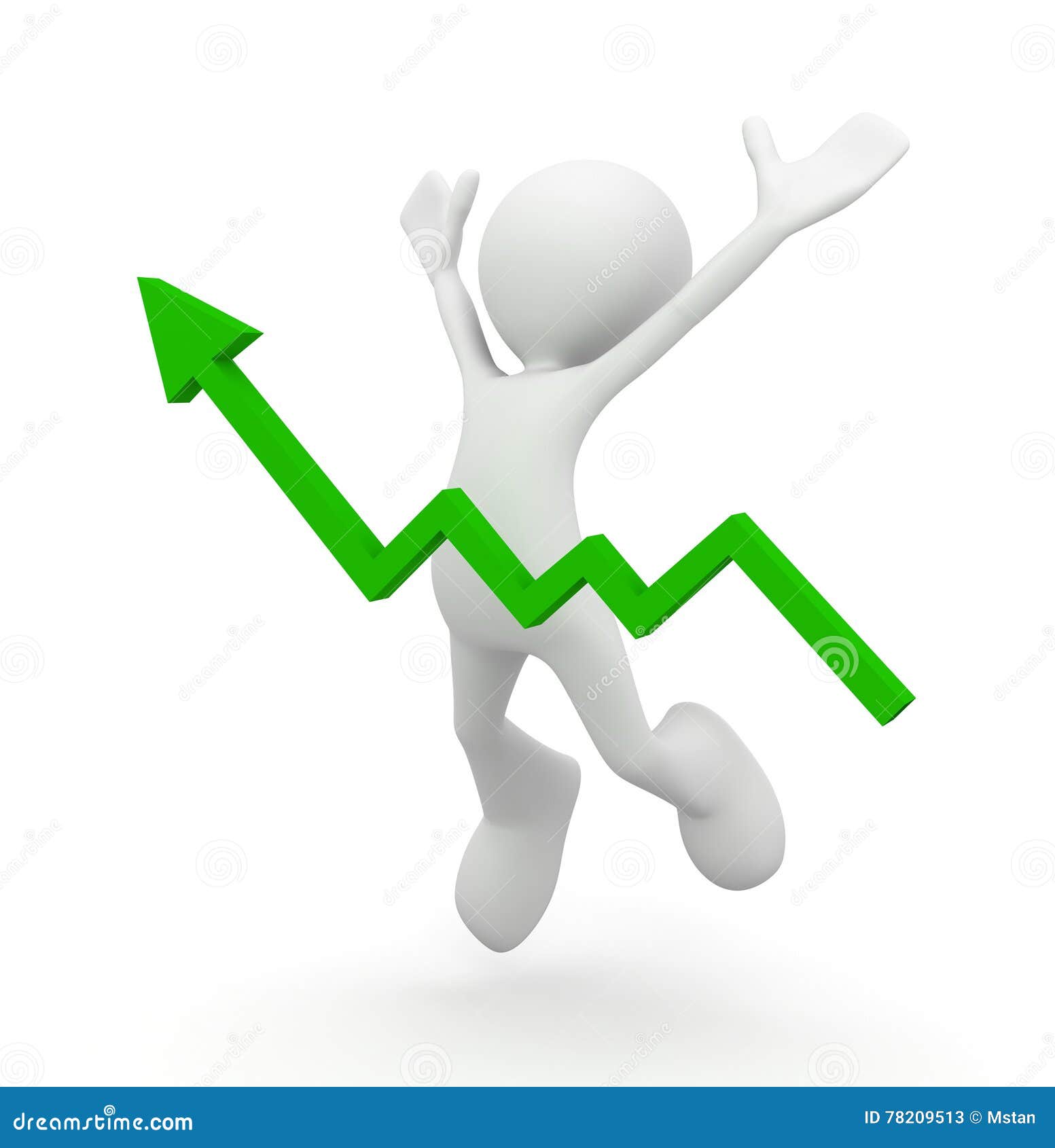 Celebrating Rising Graph Concept 3d Illustration Stock Illustration ...