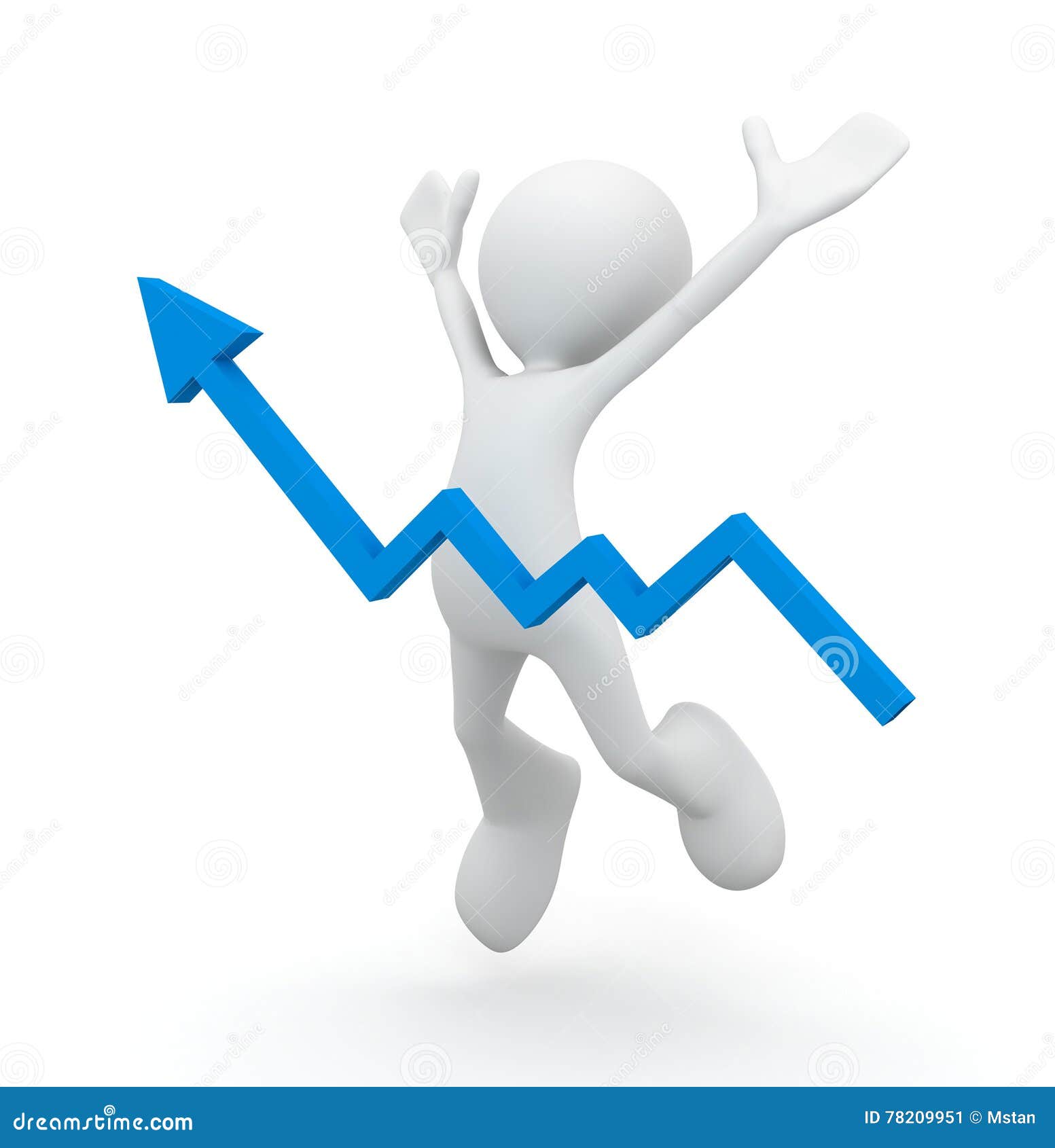 Celebrating Rising Graph Concept 3d Illustration Stock Illustration ...