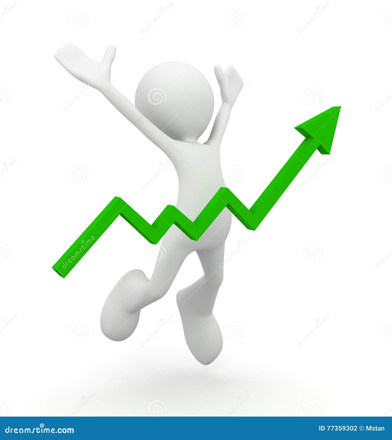 Celebrating Rising Graph Concept 3d Illustration Stock Illustration ...