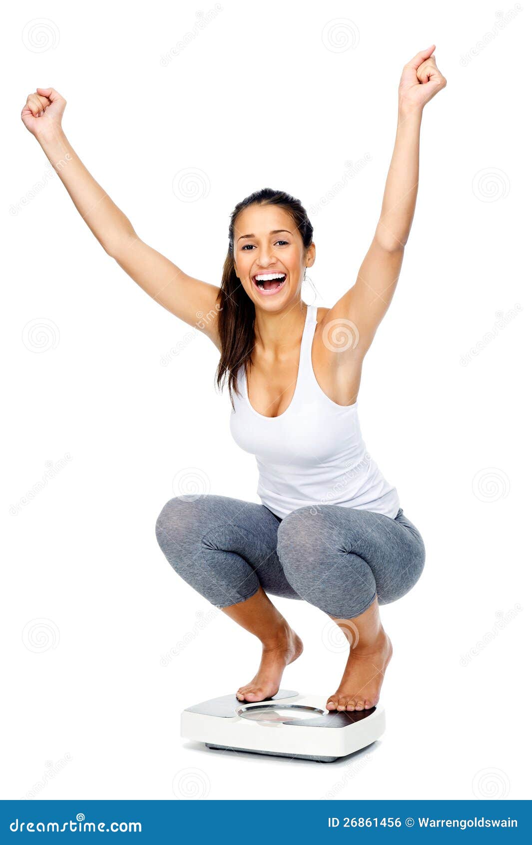Celebrating scale woman stock photo. Image of dieting - 26861456