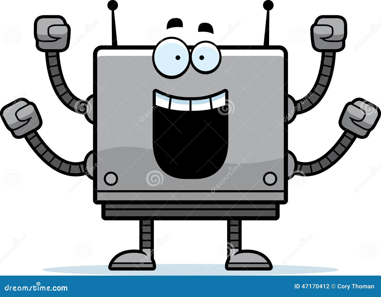 Celebrating Square Robot Stock Vector - Image: 47170412