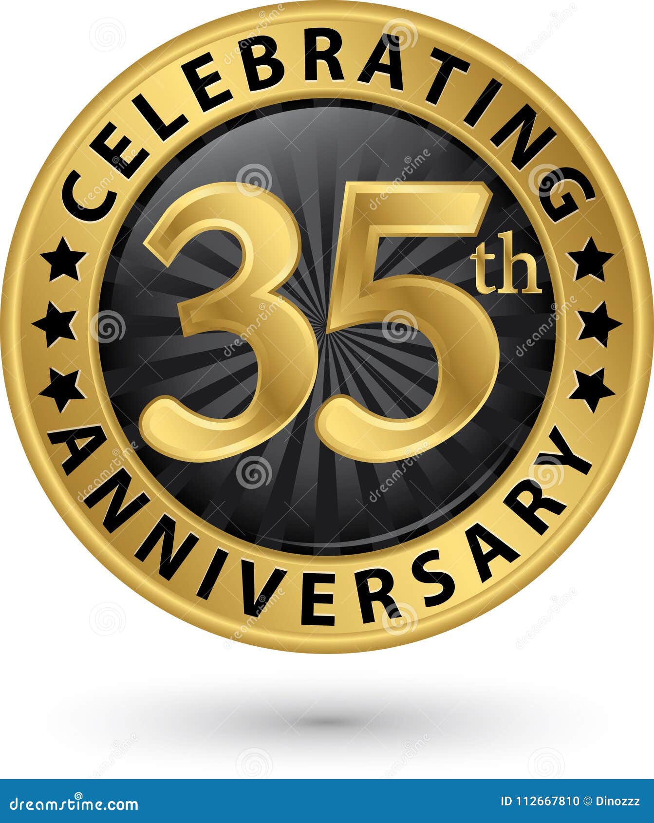 Celebrating 35th Anniversary Gold Label, Vector Stock Vector ...