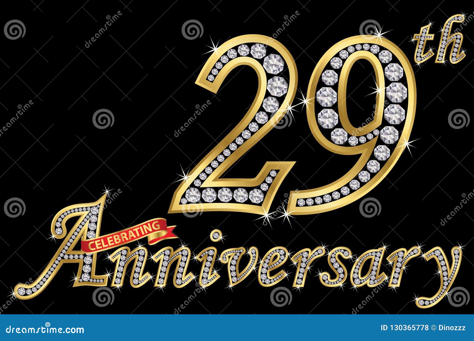 Celebrating 29th Anniversary Golden Sign with Diamonds, Vector Stock ... Celebrating 29th Anniversary Golden Sign with Diamonds, Vector Stock ...