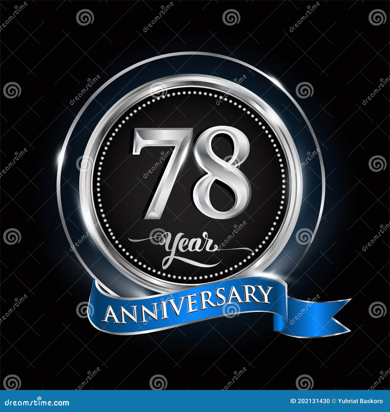 Celebrating 78th Anniversary Logo, With Golden Badge And Red Ribbon ...