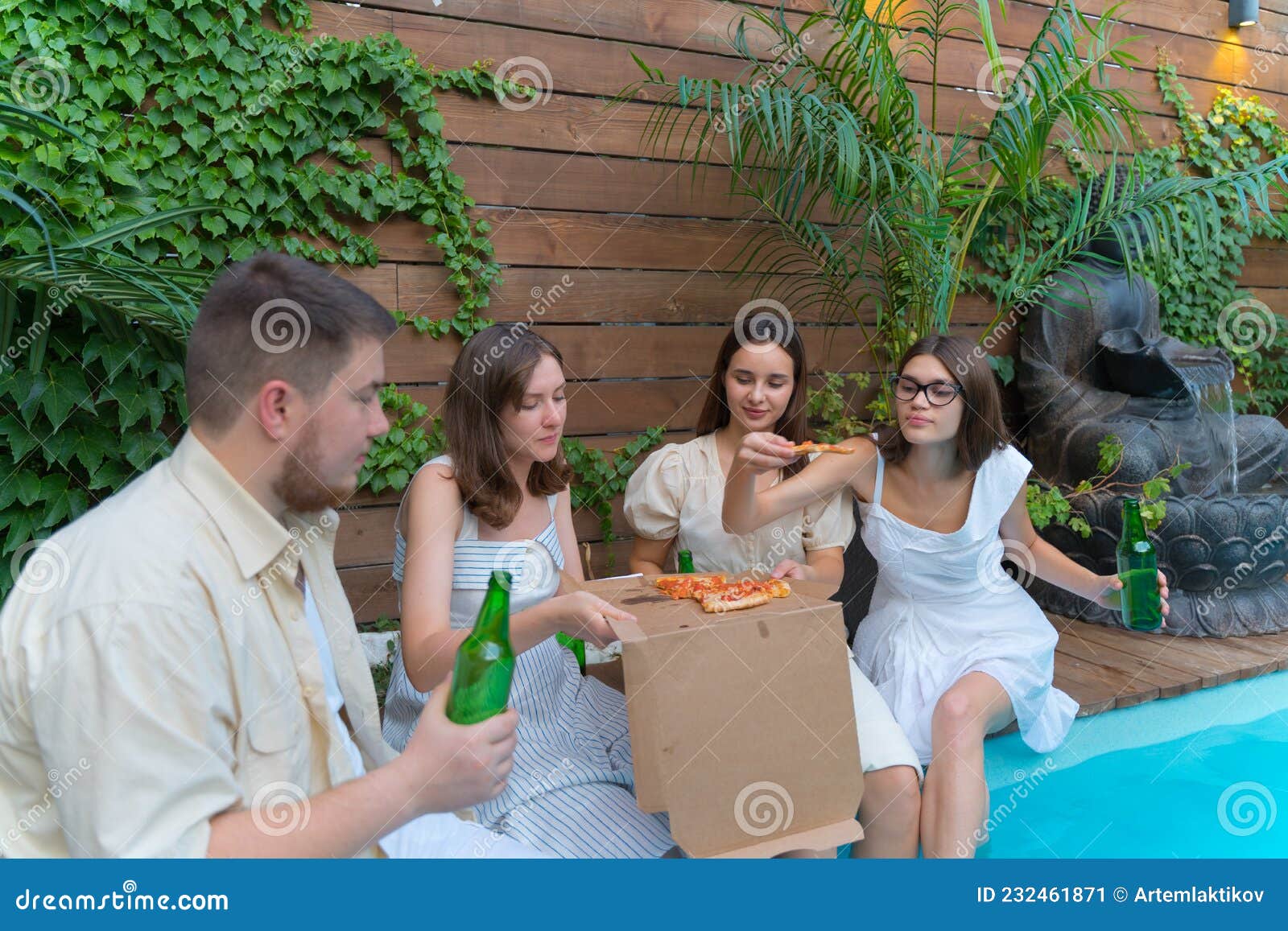 Celebrating the Weekend. Pizza Together Stock Image - Image of summer ...