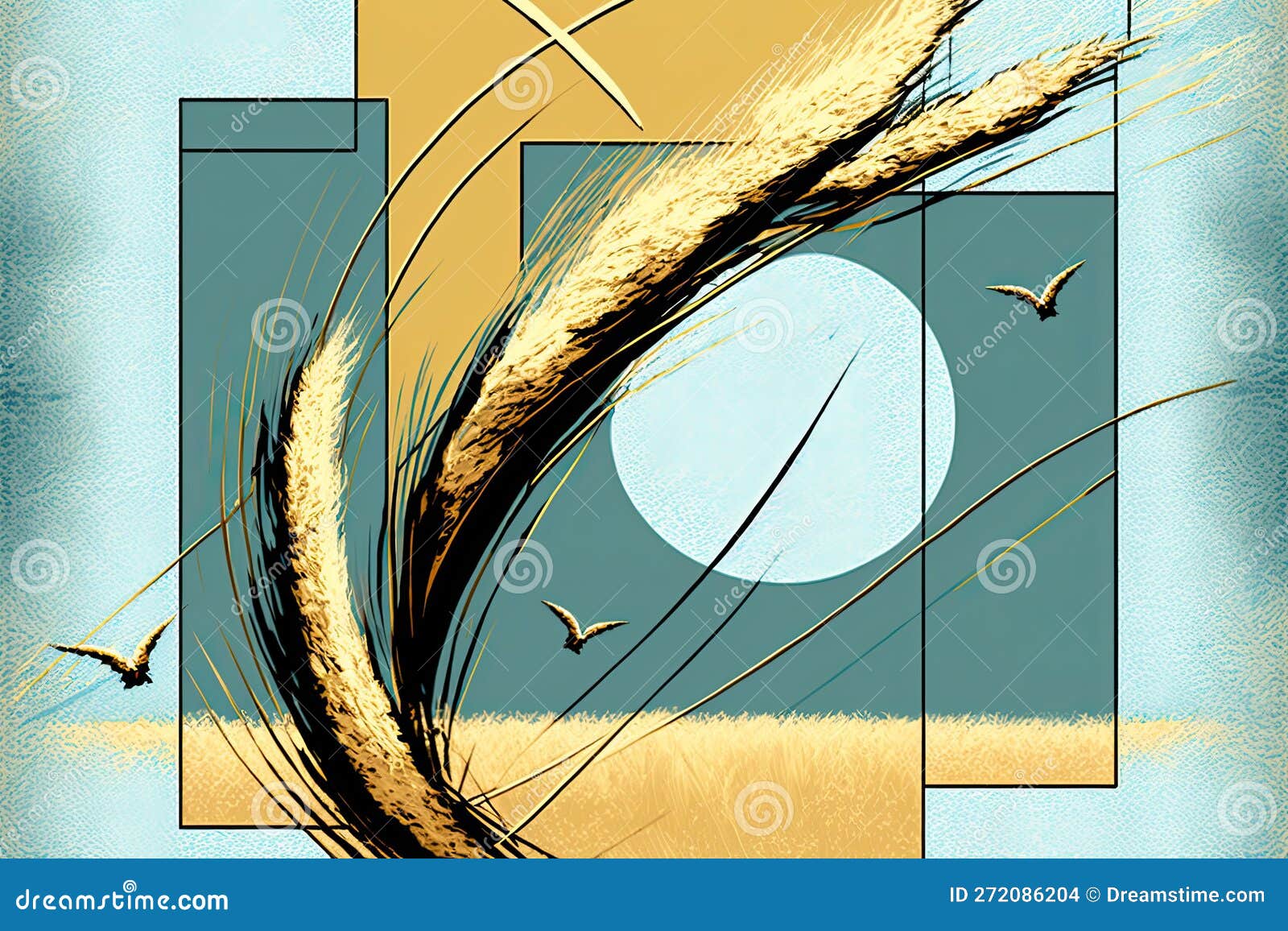 Celebrating the Wheat Harvest Stock Illustration - Illustration of ...